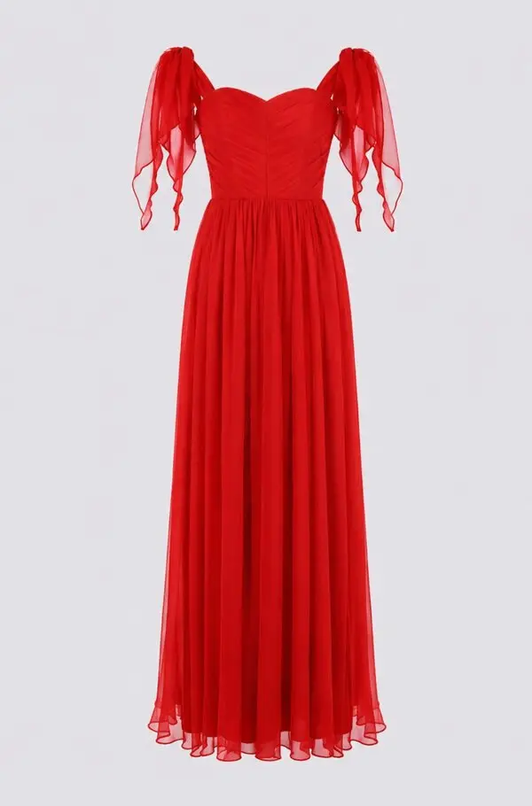 ROSERRY Elizabeth Silk Gown Red - Green