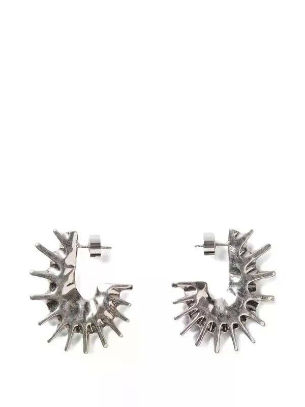 Jacquemus Les Boucles Hippocampe Spiked Hoop Earrings - Silver