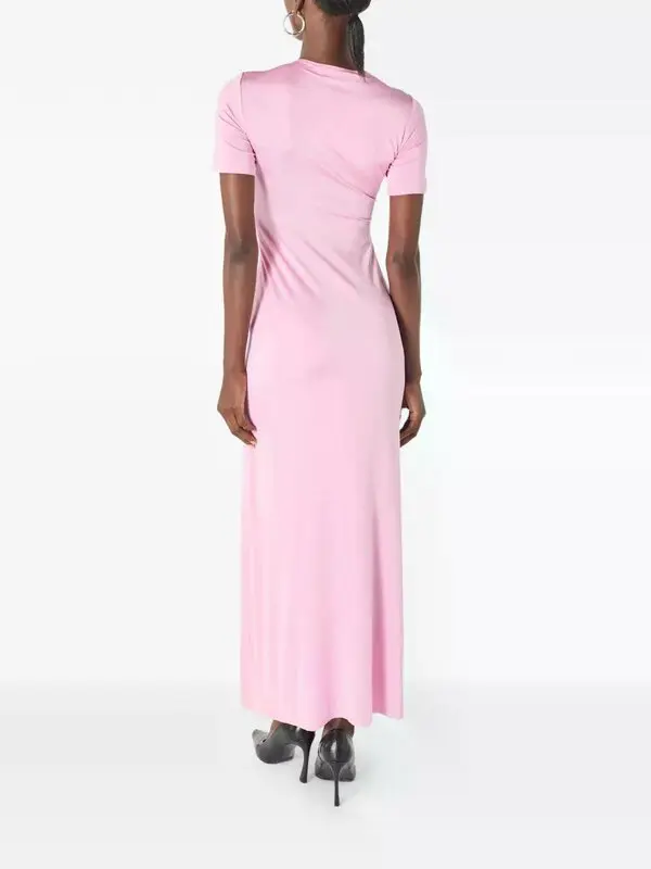 MARINE SERRE Gathered Maxi Dress With Moon Motif Cut-out