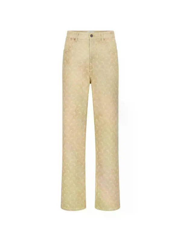 MARINE SERRE Moon Print Faded Jeans - Neutrals