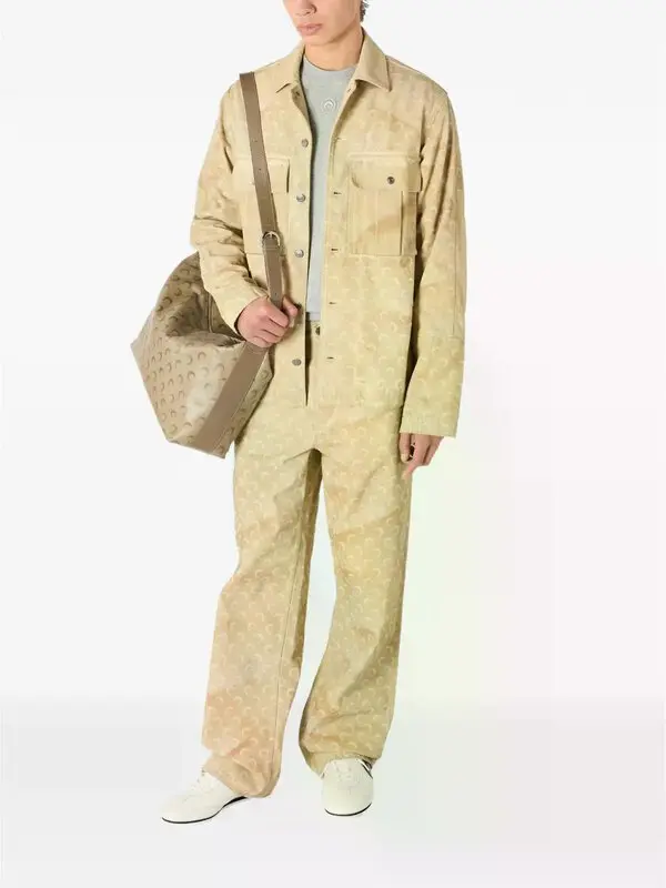MARINE SERRE Moon Print Faded Jeans - Neutrals