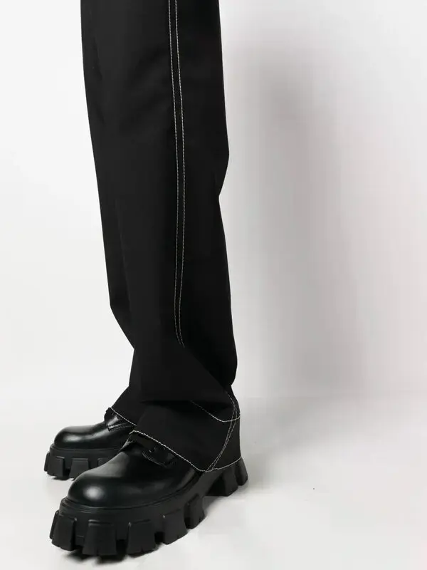 MARINE SERRE Contrast Stitching Straight-leg Trousers
