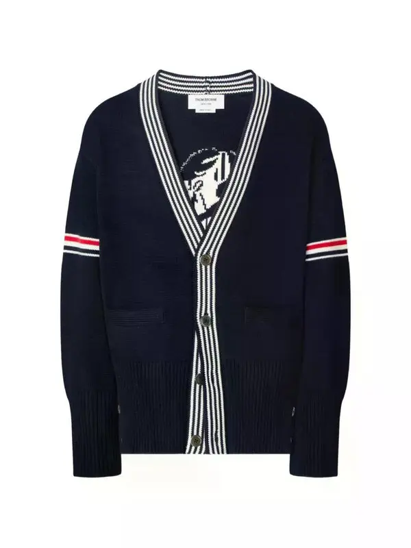 Thom Browne Lobster Intarsia Knit Cardigan