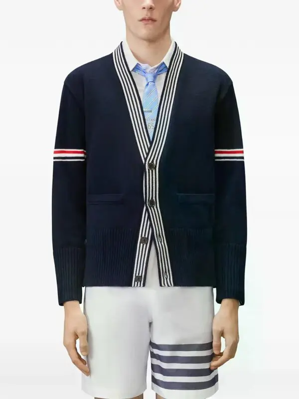 Thom Browne Lobster Intarsia Knit Cardigan