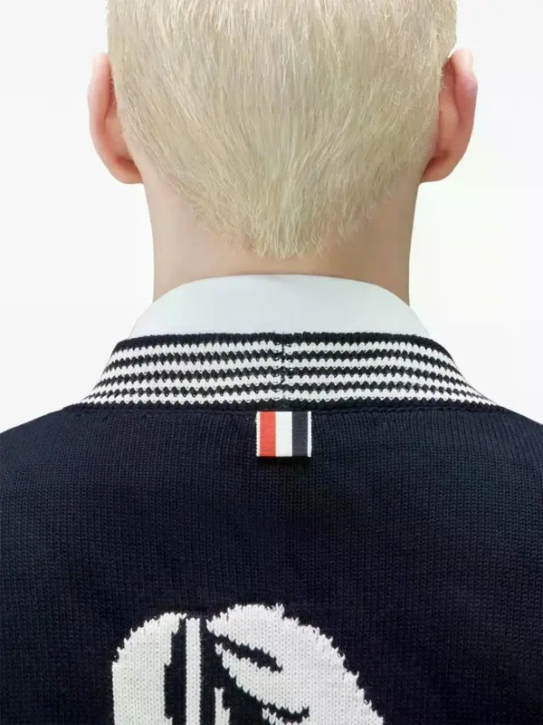 Thom Browne Lobster Intarsia Knit Cardigan