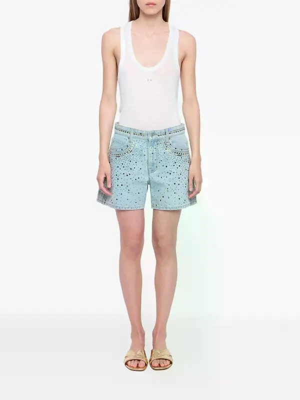 Zadig&Voltaire Sadys Strass Embellished Denim Shorts