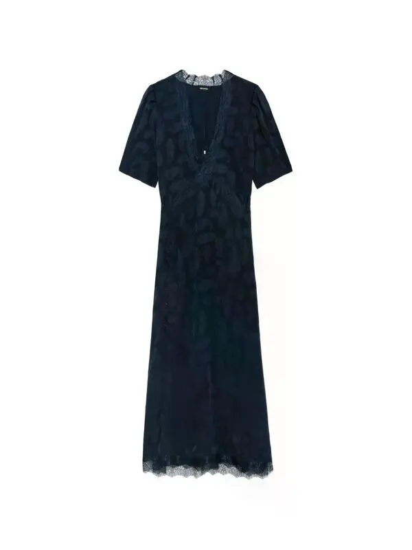 Zadig&Voltaire Lace-trimmed Redox Midi Dress - Blue