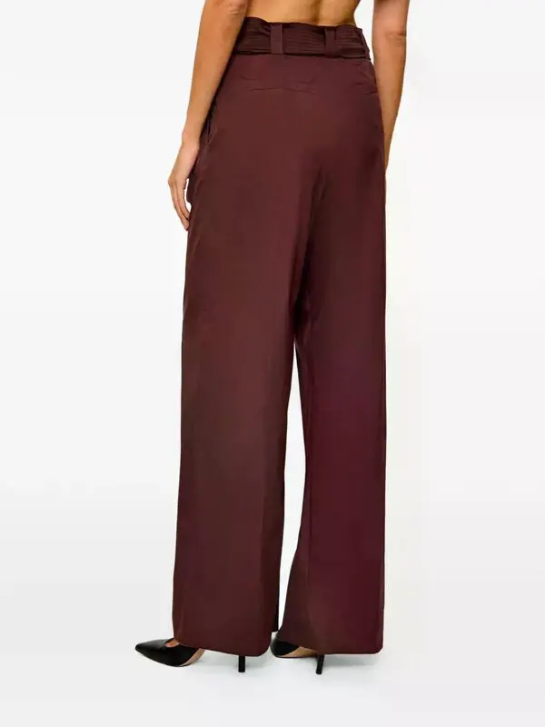 Marella Belted Pleated Wide-leg High-waisted Trousers
