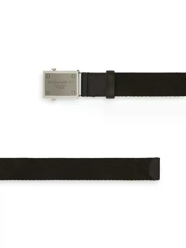 Dolce & Gabbana Logo Buckle Leather Belt