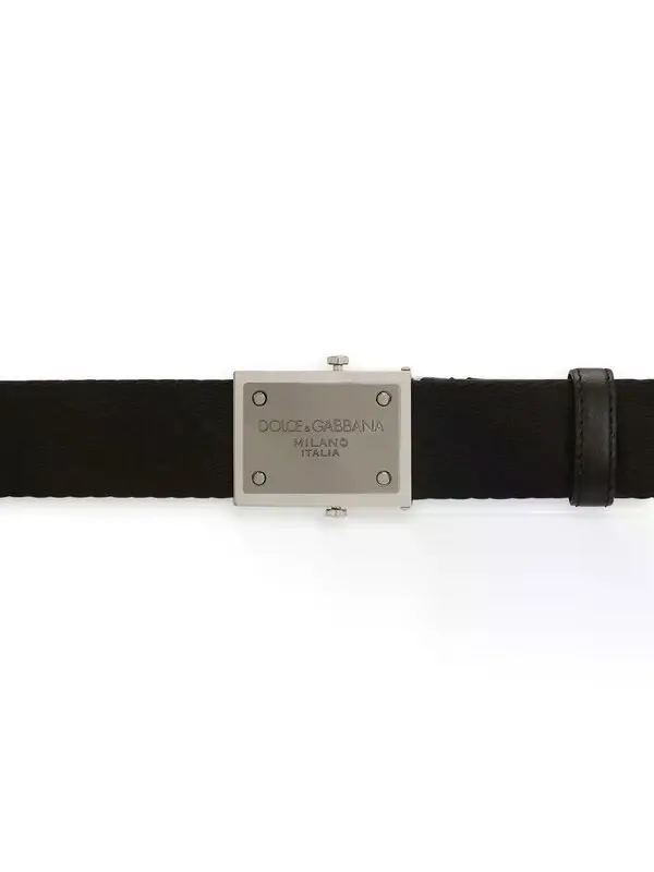 Dolce & Gabbana Logo Buckle Leather Belt