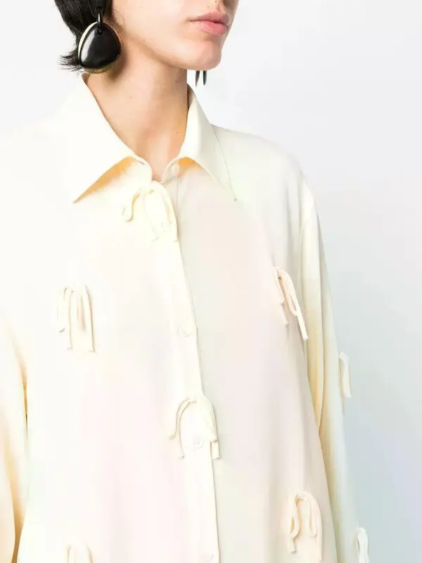 Viktor & Rolf Cream White Bow Detail Button-front Shirt