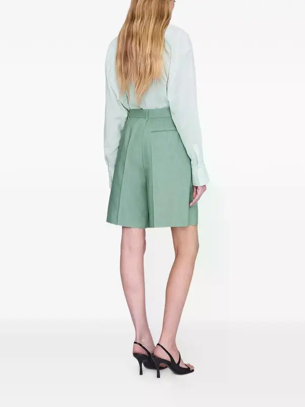 ANINE BING Bryson Pleated Shorts - Green