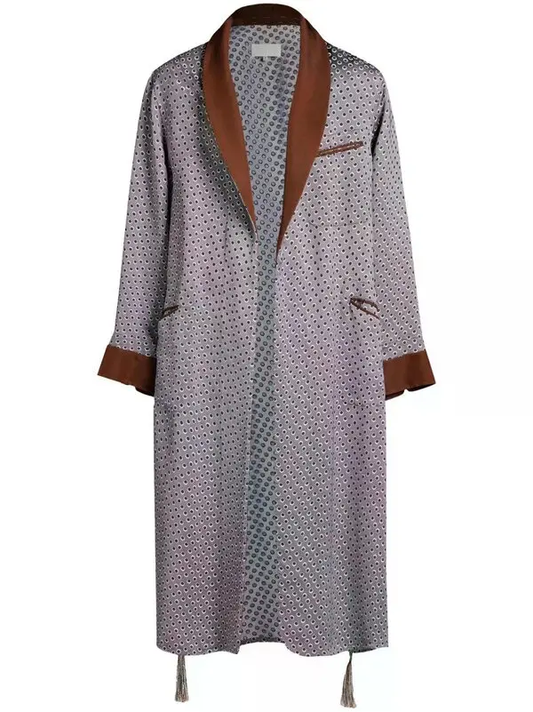 MAISON MARGIELA Geometric Pattern Fringed Coat