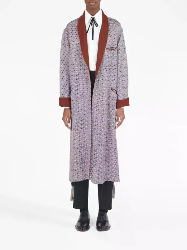 MAISON MARGIELA Geometric Pattern Fringed Coat
