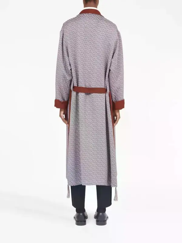MAISON MARGIELA Geometric Pattern Fringed Coat