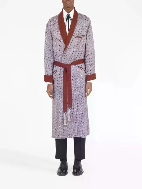 MAISON MARGIELA Geometric Pattern Fringed Coat