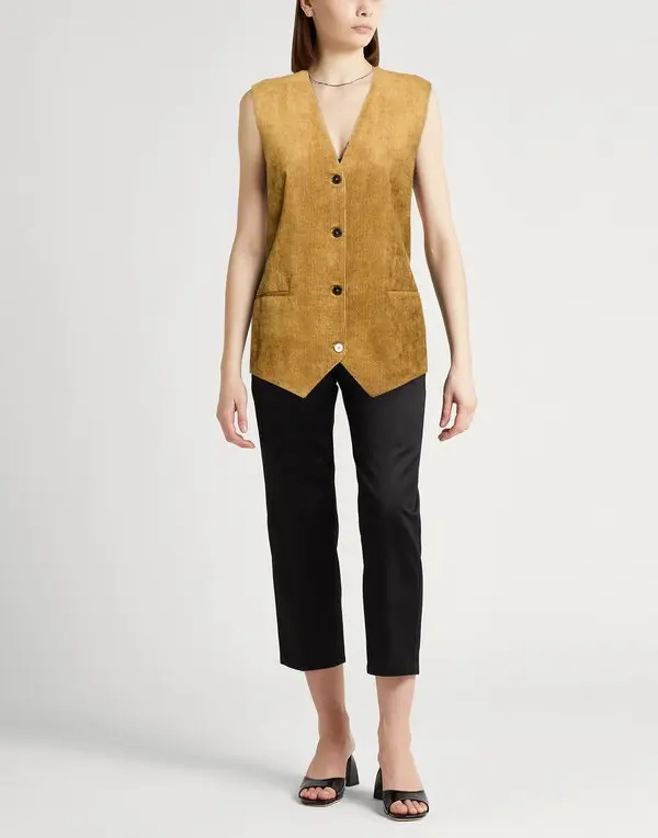 ALYSI Viscose Tailored Vest - Gold