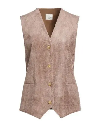 ALYSI Taupe Corduroy Tailored Vest - Grey