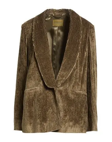 Momoni Viscose Single-breasted Blazer - Khaki