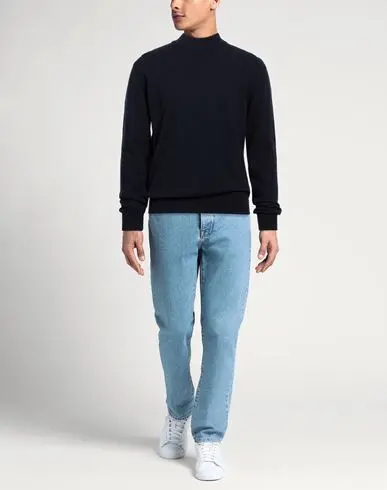 WOOL & CO Turtleneck Merino Wool Pullover - Navy