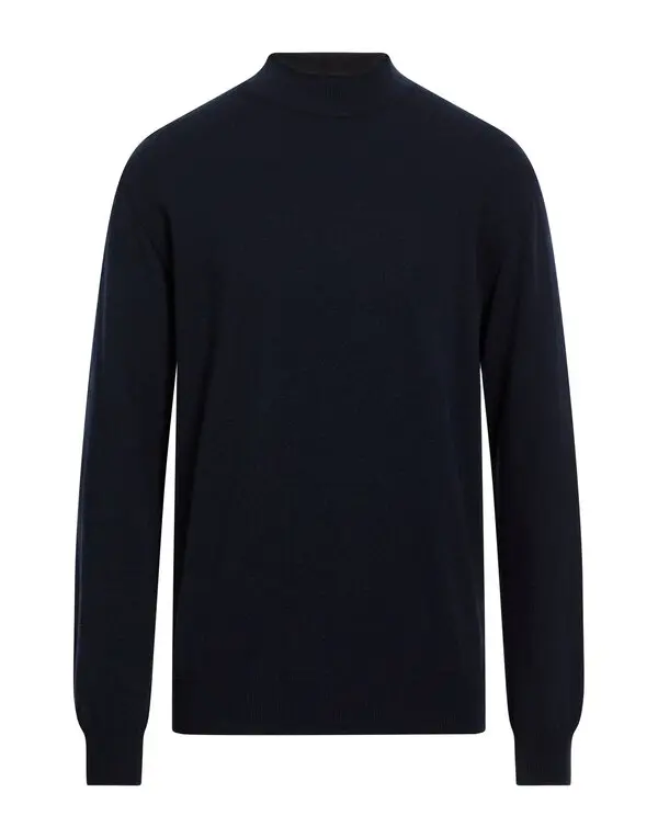 WOOL & CO Turtleneck Merino Wool Pullover - Navy
