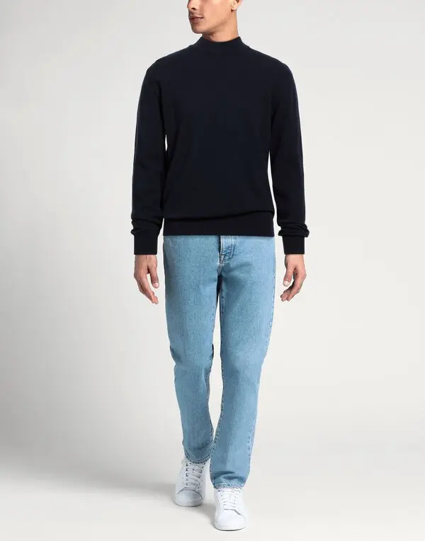 WOOL & CO Turtleneck Merino Wool Pullover - Navy