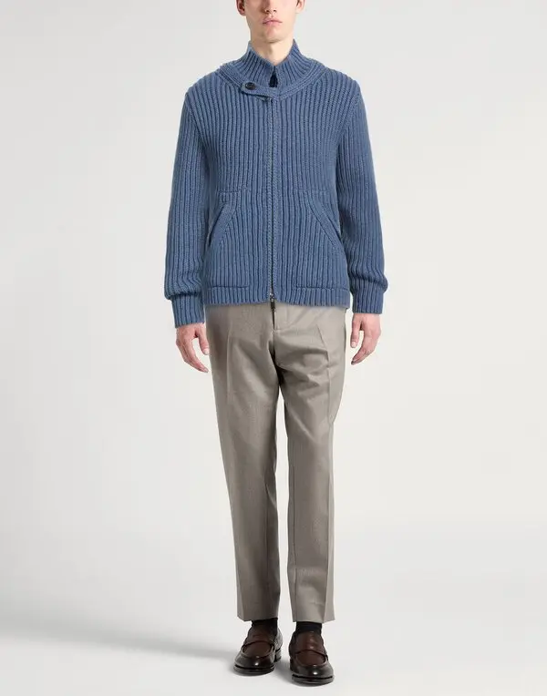 DANIELE FIESOLI Slate Merino Wool And Polyamide Cardigan