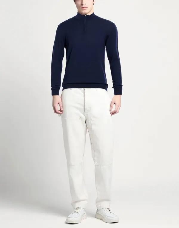 WOOL & CO Merino Wool Turtleneck With Quarter Zip