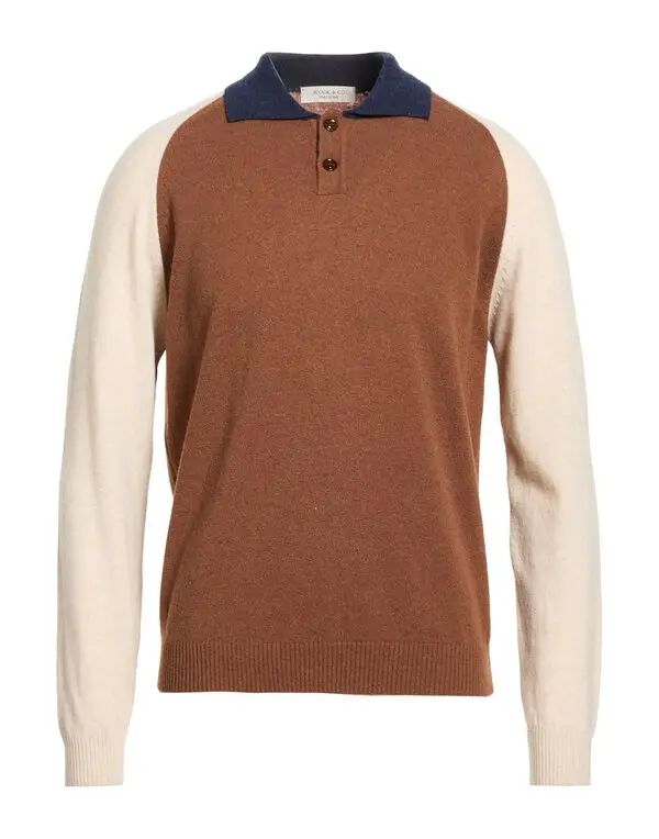 WOOL & CO Multicolor Buttoned Neckline Sweater