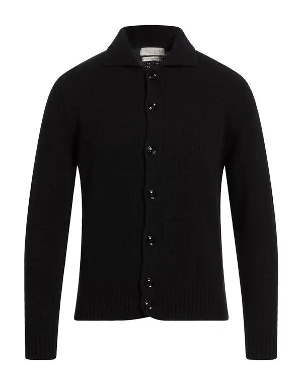 WOOL & CO Lightweight Wool Cardigan - Black