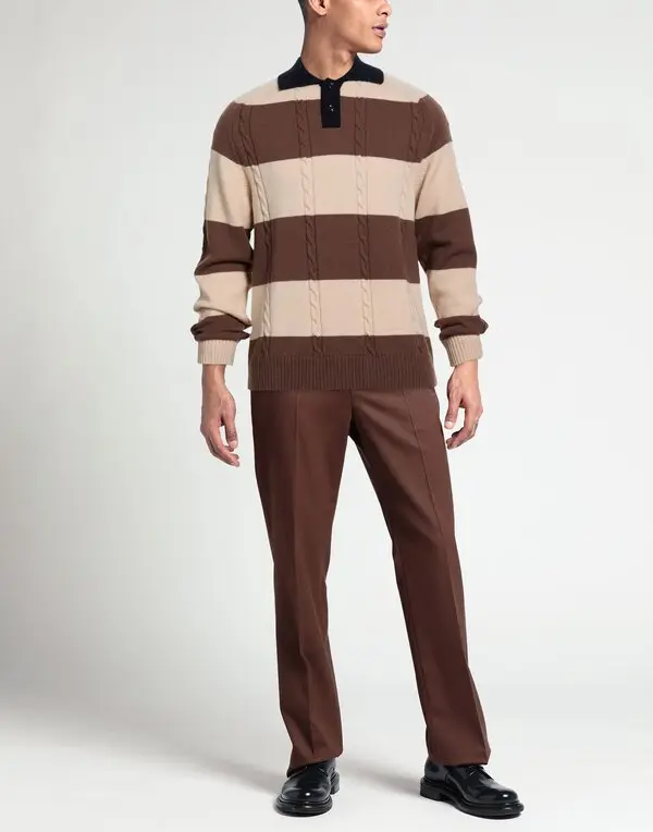 WOOL & CO Merino Wool Sweater With Buttoned Neckline