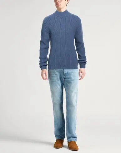 DANIELE FIESOLI Mélange Merino Wool & Polyamide Turtleneck Sweater - Blue