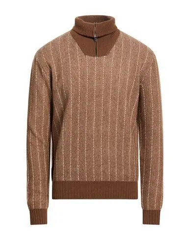 WOOL & CO Striped Half-zip Sweater