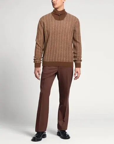 WOOL & CO Striped Half-zip Sweater