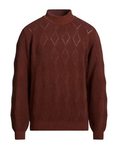 WOOL & CO Chocolate Merino Wool Turtleneck Sweater
