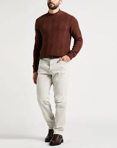 WOOL & CO Chocolate Merino Wool Turtleneck Sweater