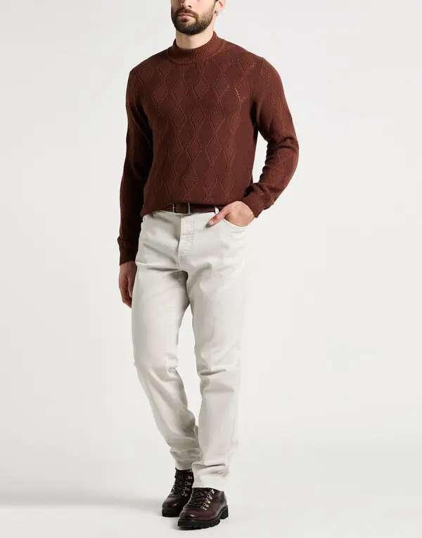 WOOL & CO Chocolate Merino Wool Turtleneck Sweater