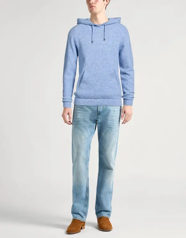 DANIELE FIESOLI Merino Wool Blend Hooded Sweater - Blue