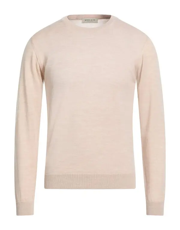 WOOL & CO Blush Merino Wool Crewneck Sweater