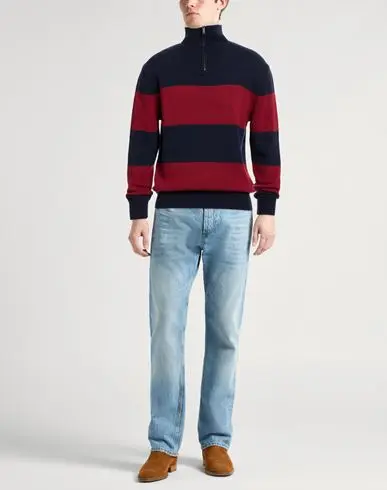 DANIELE FIESOLI Striped Merino Wool And Polyamide Half-zip Pullover