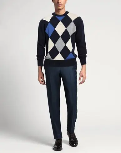 WOOL & CO Virgin Wool Geometric Print Crewneck Sweater