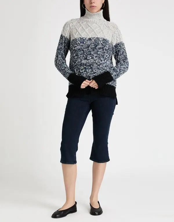 MOORER Wool And Cashmere Blend Intarsia Knit Turtleneck Sweater