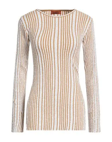 Missoni Sequined Ribbed Knit Crewneck Sweater - Sand