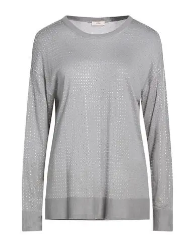 OLTRE Crewneck Long Sleeve Sweater With Crystal Appliqués