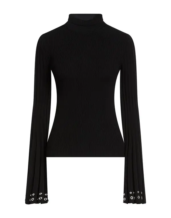 Blumarine Turtleneck Virgin Wool Top With Bell Sleeves