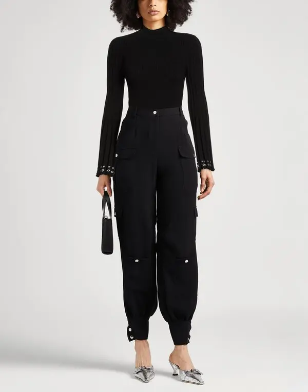 Blumarine Turtleneck Virgin Wool Top With Bell Sleeves