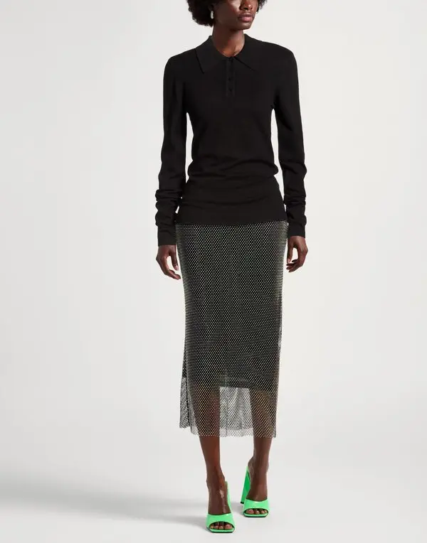 SILVIAN HEACH Long Sleeve Knit Polo - Black