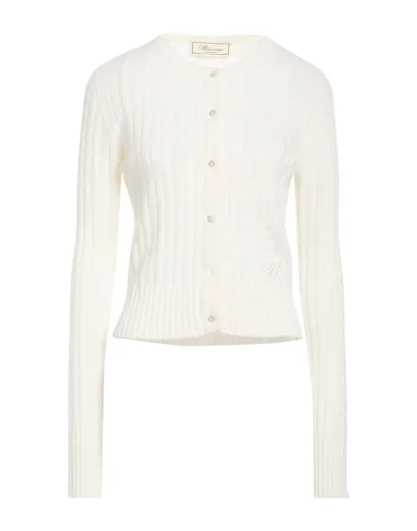Blumarine Virgin Wool And Cashmere Cable-knit Cardigan