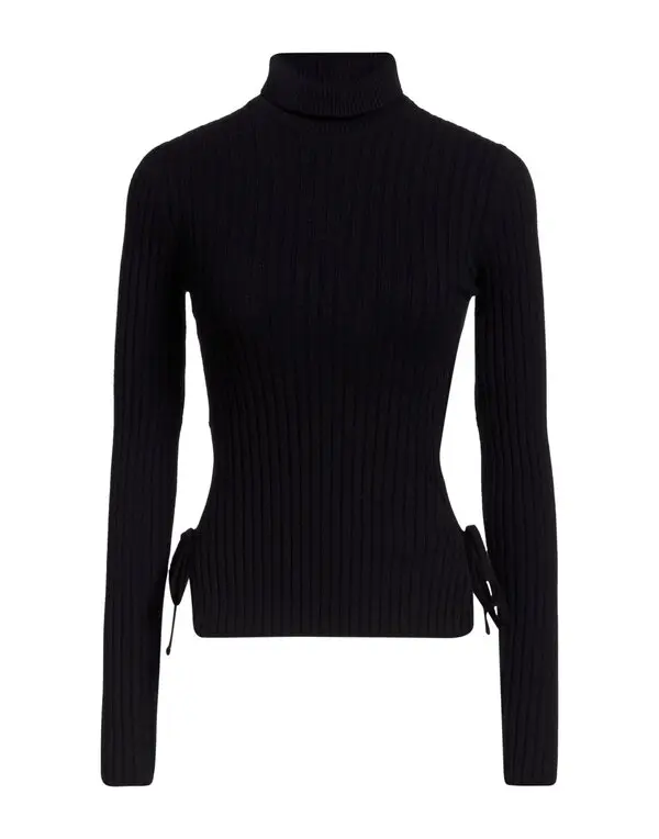 Blumarine Ribbed Knit Turtleneck With Side Slits