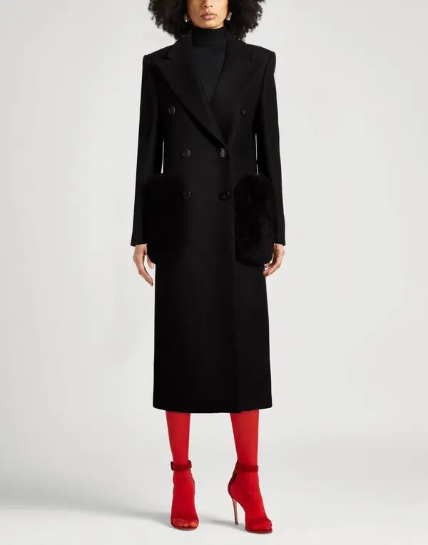 Blumarine Wool And Polyamide Double-breasted Coat